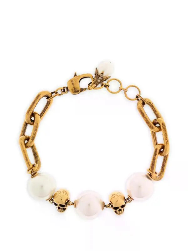 Alexander McQueen Skull-detail Bracelet - Gold