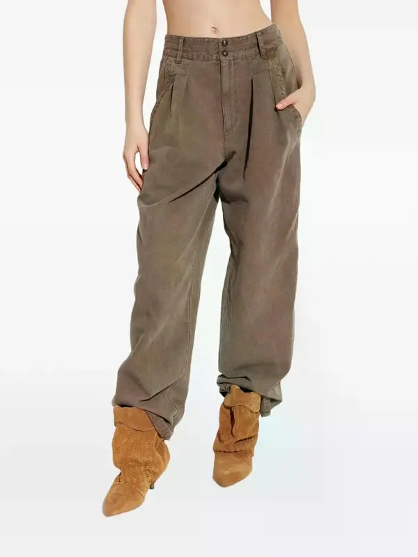 MARANT ETOILE Nadine Pleated Trousers - Brown