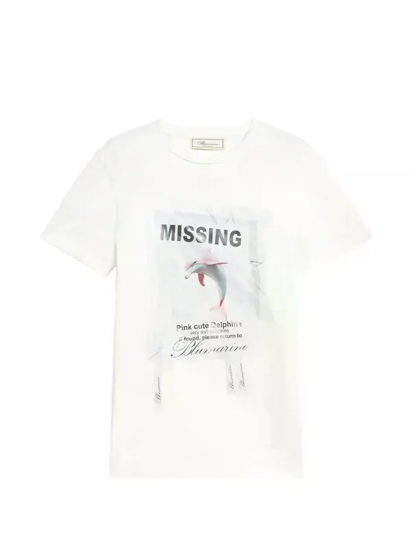 Blumarine Dolphin-print Jersey T-shirt - White