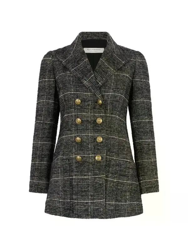 Philosophy Di Lorenzo Serafini Checked Double-breasted Coat