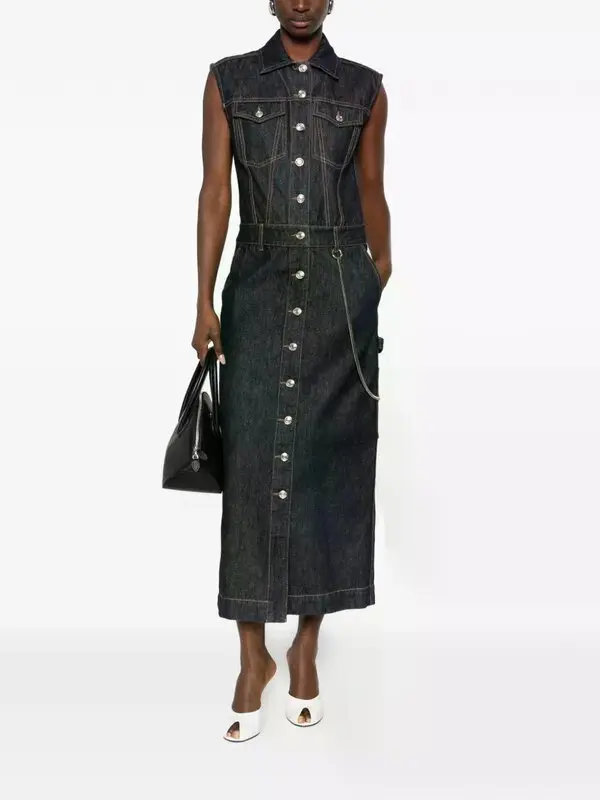 Sportmax Button Denim Shirt Dress
