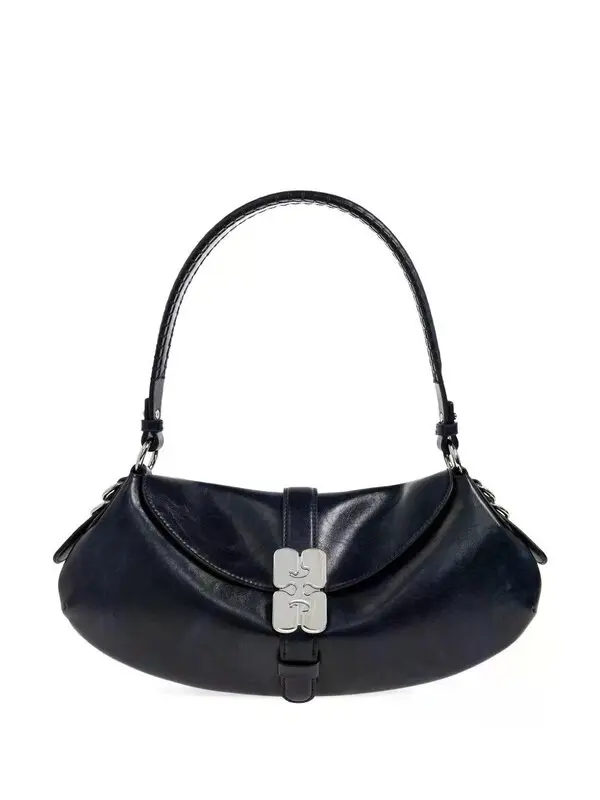 GANNI Logo-buckle Tote - Blue