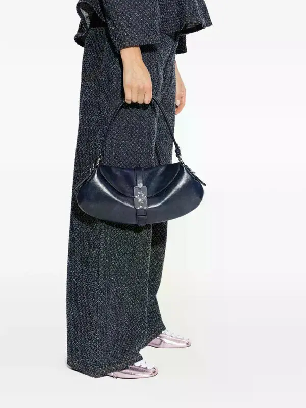 GANNI Logo-buckle Tote - Blue