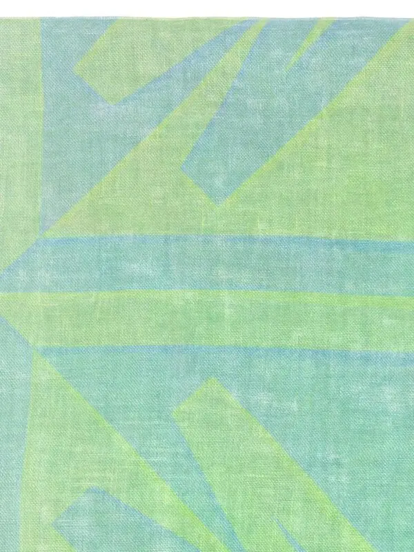 Moschino Geometric-print Linen Scarf - Blue