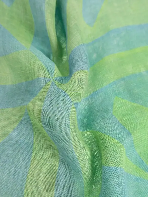 Moschino Geometric-print Linen Scarf - Blue