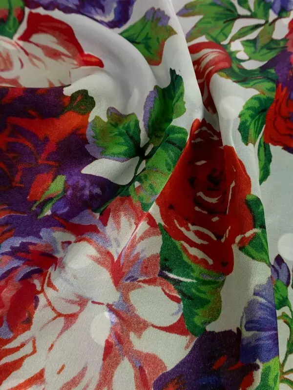Moschino Floral-print Polka-dot Scarf