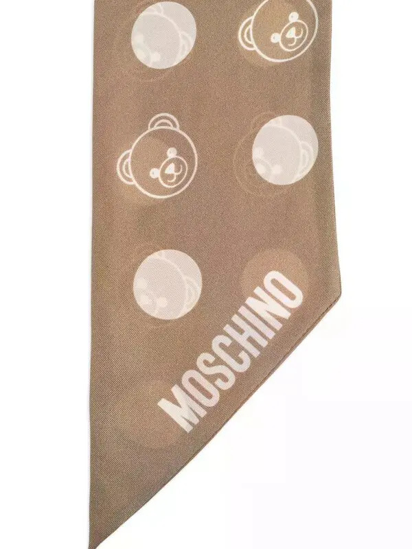 Moschino Teddy Bear Silk Scarf - Neutrals