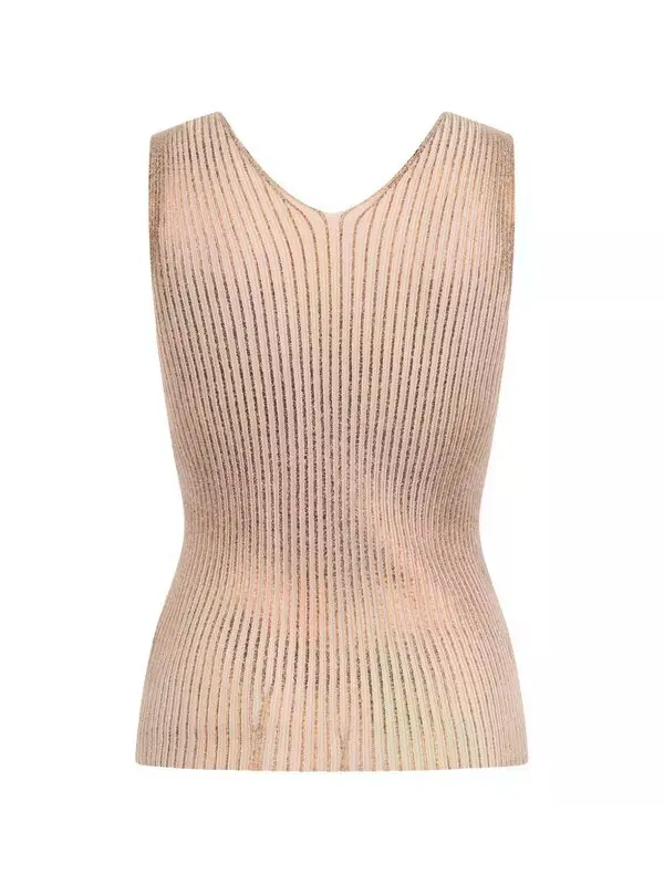 Peserico Metallic V-neck Top