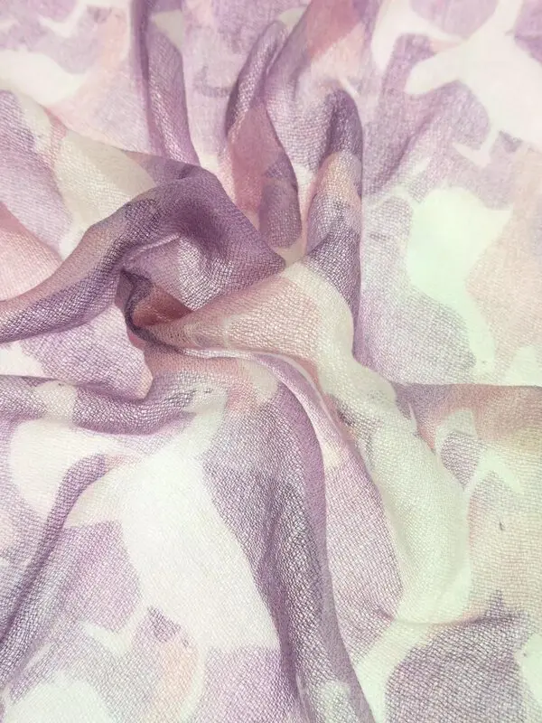 Moschino Fringed Animal-print Scarf - Purple