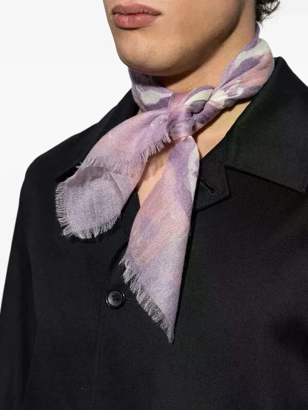 Moschino Fringed Animal-print Scarf - Purple