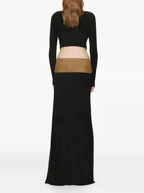 Christopher Esber Contour V-neck Suede Belted Gown