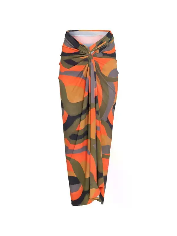 LYGIA & NANNY Diana Pareo Knot Print - Orange