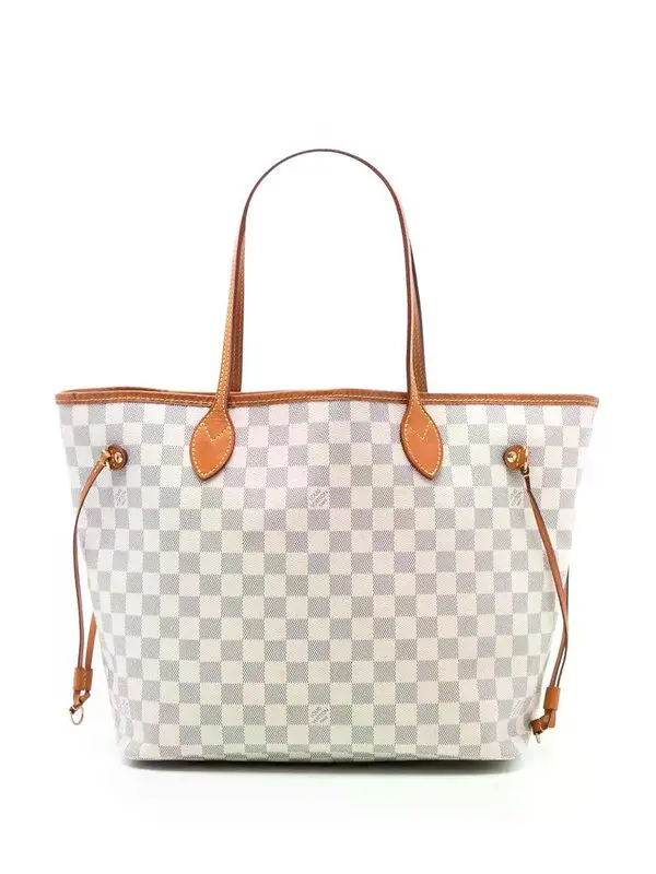 LOUIS VUITTON 2015 Damier Azur Neverfull Mm Tote Bag - White