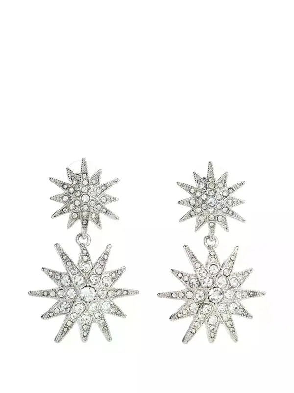 KENNETH JAY LANE Starburst Drop Earrings - Silver