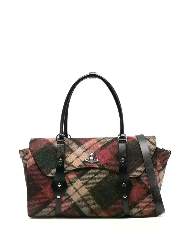 Vivienne Westwood Harris Tweed Tartan Tote Bag - Brown | Editorialist