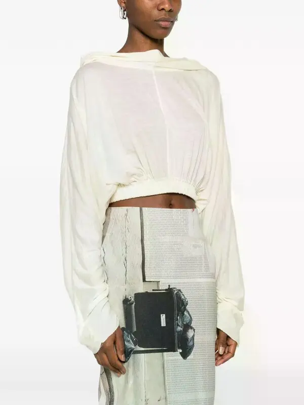 Rick Owens Cowl-neck Cropped Top
