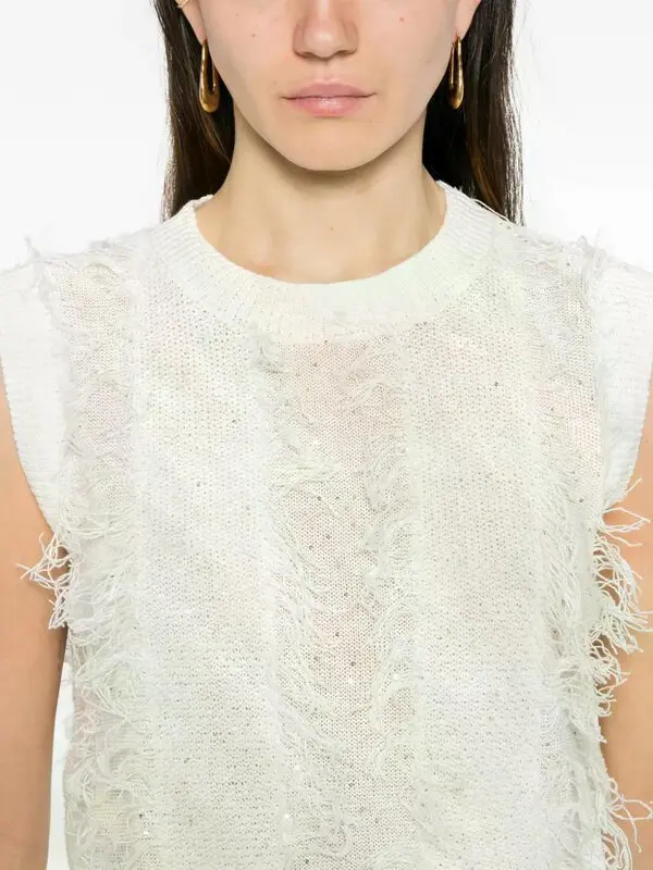 Peserico Knitted Vest With Sequins