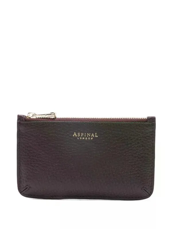 ASPINAL OF LONDON Ella Pebbled-leather Cardholder - Red