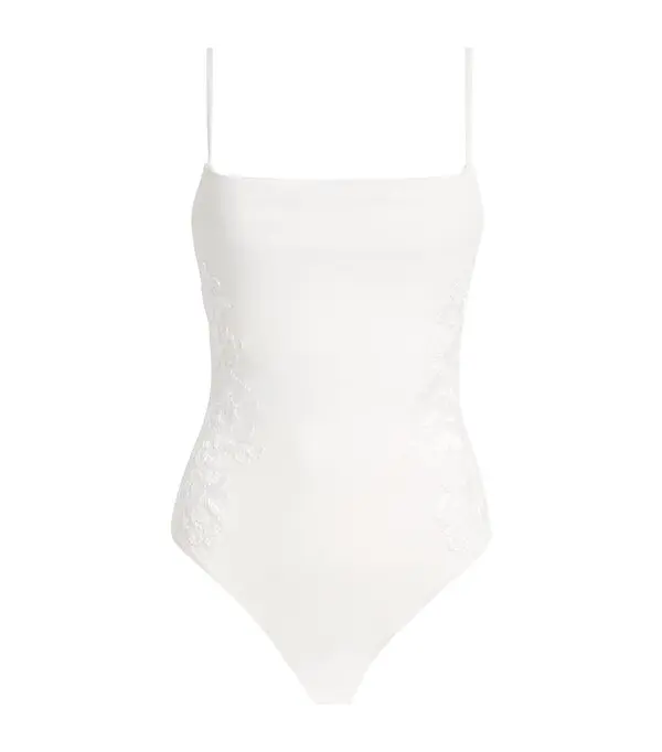 Simkhai Embroidered Juniper One-piece Swimsuit - Ivory
