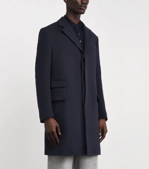 Ralph Lauren Purple Label Wool-blend Kent Overcoat - Navy