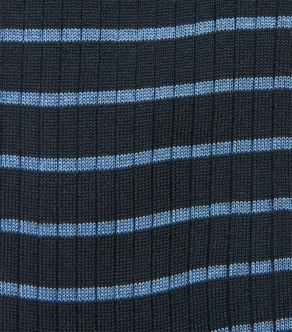 Harrods Cotton-blend Stripe Ribbed Socks - Blue