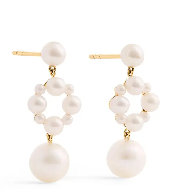 Sophie Bille Brahe Nebula Pearl Drop Earrings - Gold