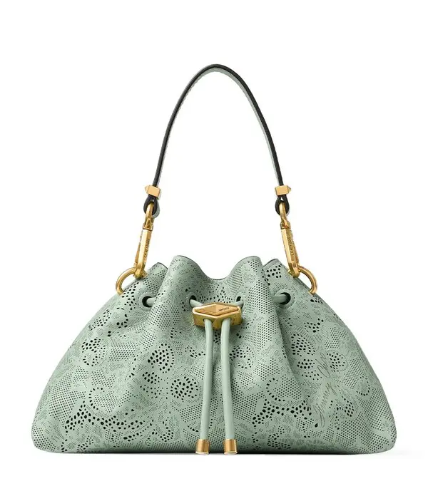 JIMMY CHOO Cinch Small Leather Shoulder Bag - Green