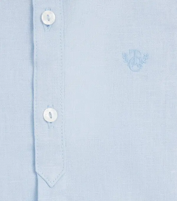 TARTINE ET CHOCOLAT Linen Embroidered Crest Shirt