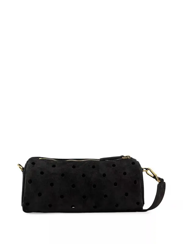 Manu Atelier Mini Cylinder Perforated Shoulder Bag - Black