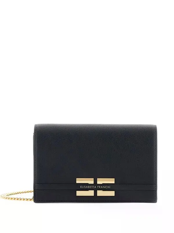 Elisabetta Franchi Logo Plaque Shoulder Bag - Black