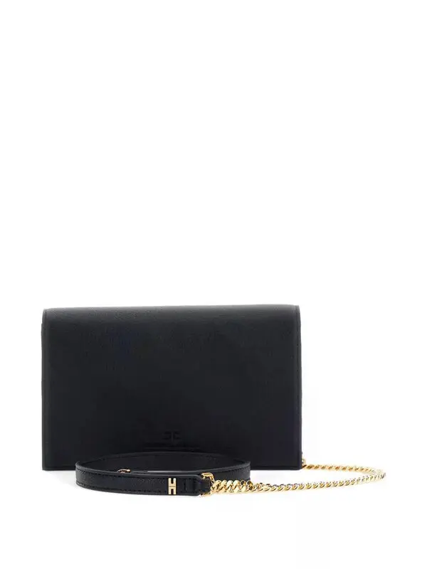 Elisabetta Franchi Logo Plaque Shoulder Bag - Black