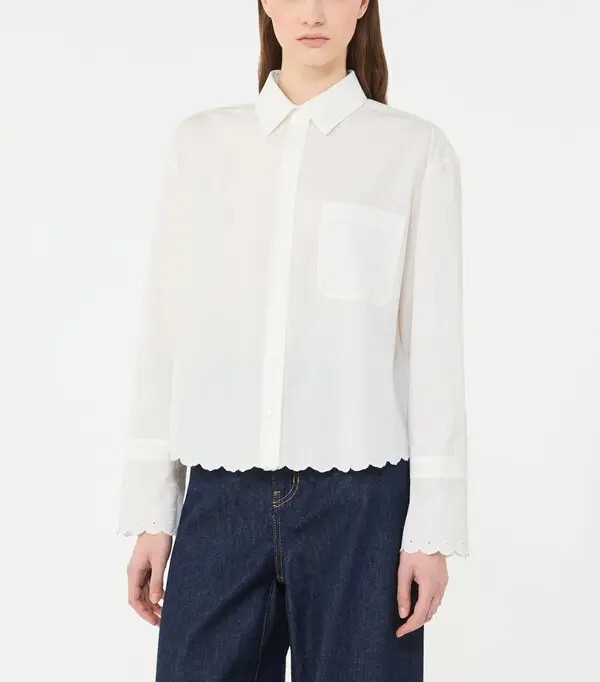 Max Mara Cotton Embroidered Shirt - White