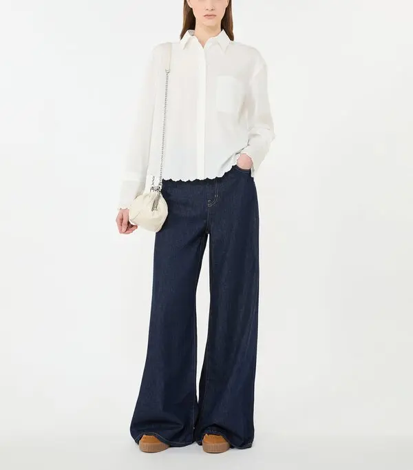 Max Mara Cotton Embroidered Shirt - White