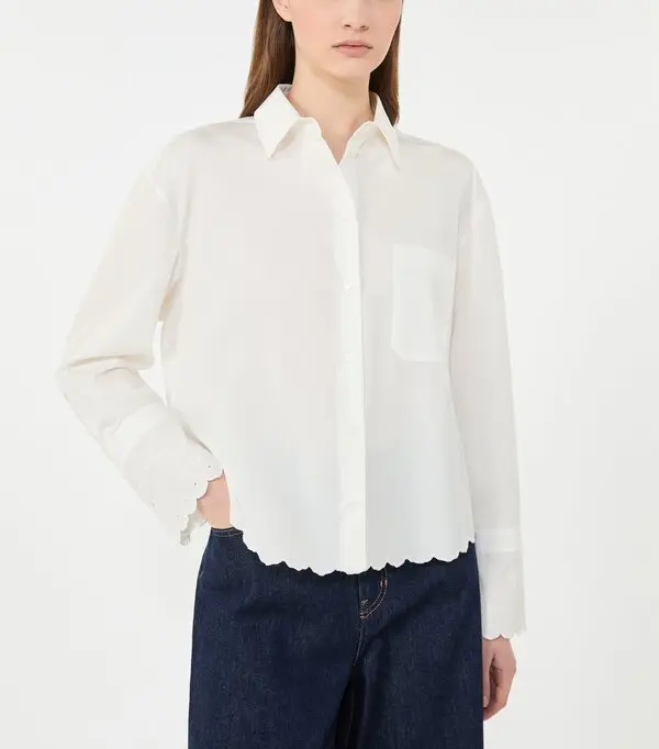 Max Mara Cotton Embroidered Shirt - White
