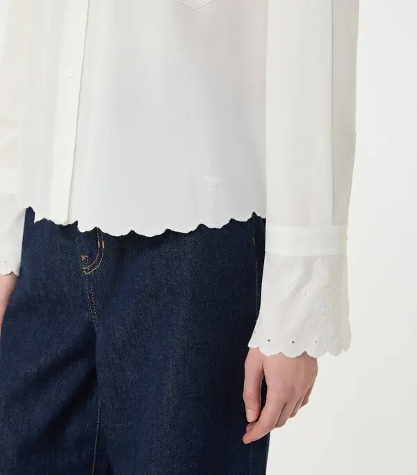 Max Mara Cotton Embroidered Shirt - White