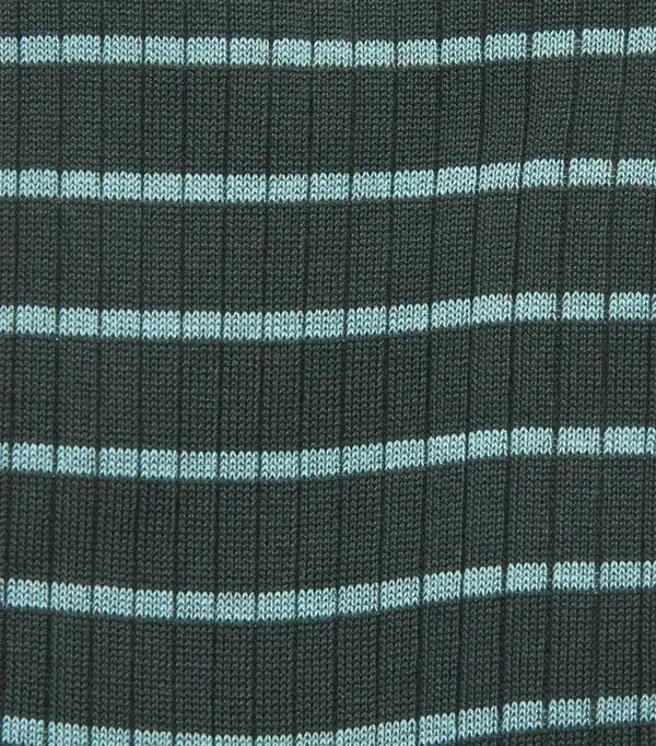 Harrods Cotton-blend Stripe Ribbed Socks - Green