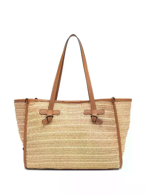 GIANNI CHIARINI Marcella Straw-effect Tote Bag - Neutrals