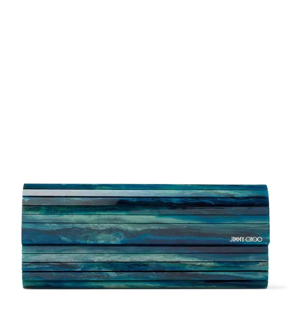 JIMMY CHOO Marble-effect Clutch Bag - Green