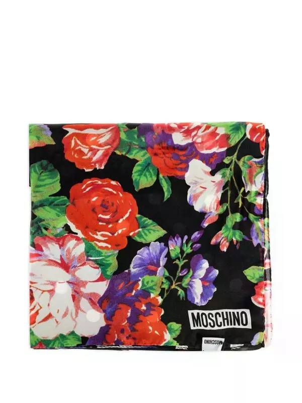 Moschino Floral-print Silk Scarf - Black