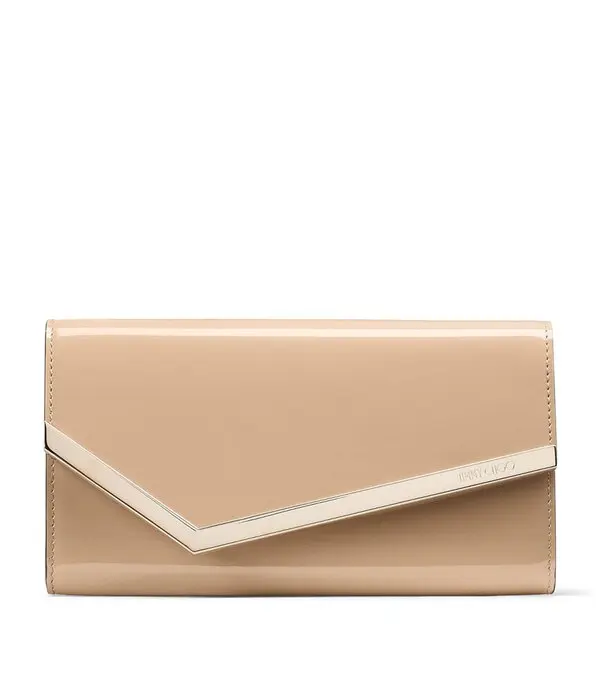 JIMMY CHOO Patent Leather Emmie Clutch - Brown