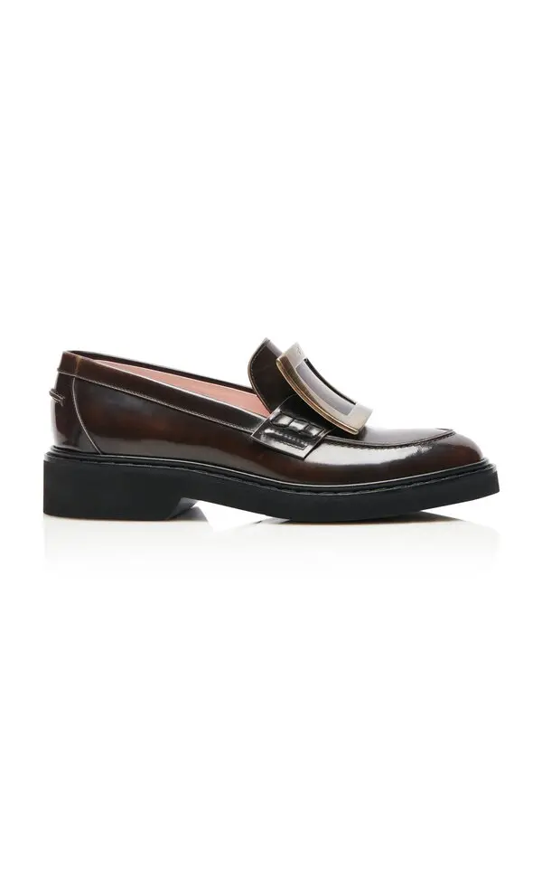 ROGER VIVIER Viv' Rangers Leather Loafers - Brown