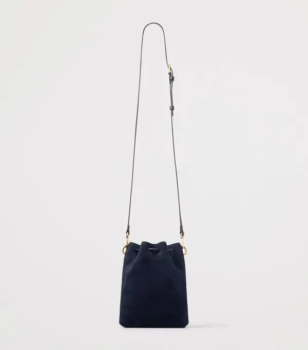 JIMMY CHOO Suede Cinch Mini Bucket Bag - Blue