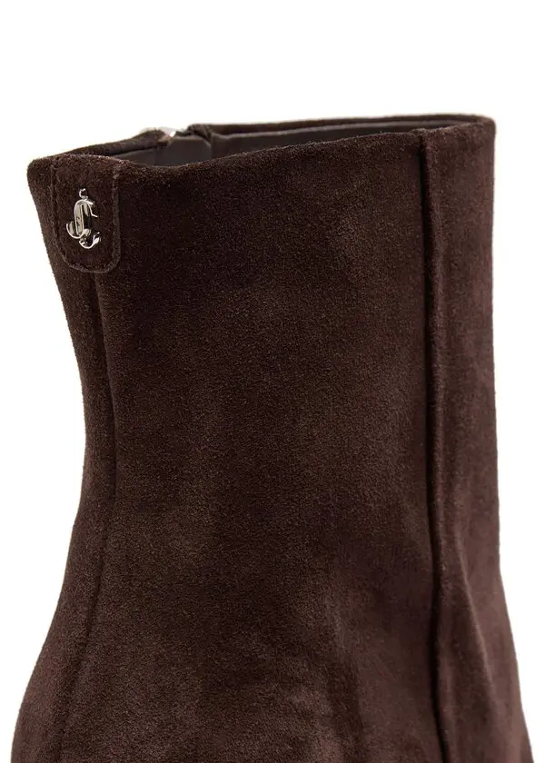 JIMMY CHOO Frankie 85 Suede Ankle Boots - Brown