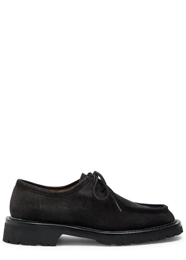 Legres Suede Derby Shoes - Black