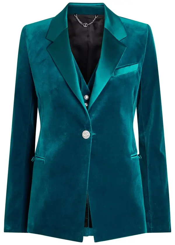 Rabanne Waist Coat-effect Velvet Blazer