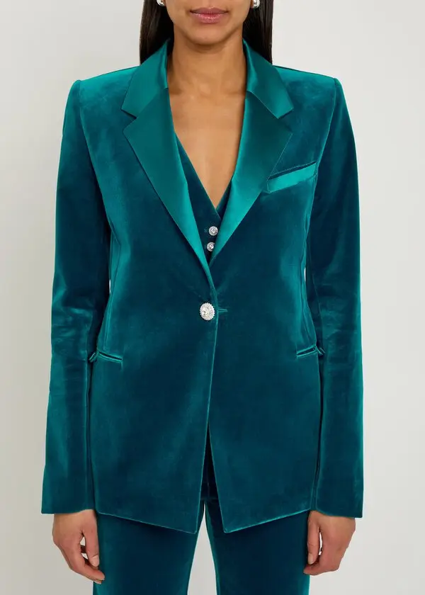 Rabanne Waist Coat-effect Velvet Blazer