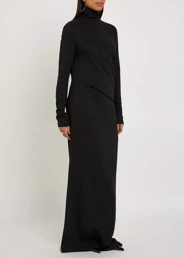 TOTEME High-neck Stretch-crepe Maxi Dress