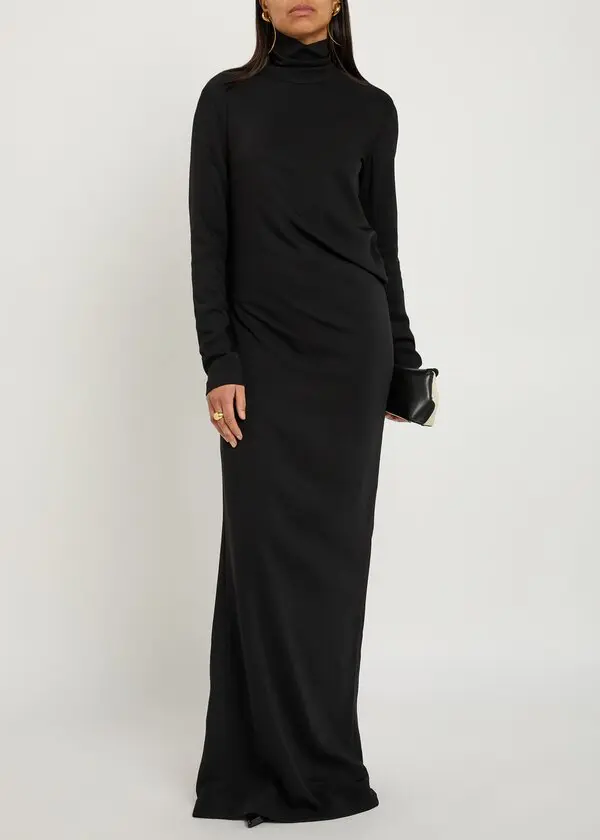 TOTEME High-neck Stretch-crepe Maxi Dress