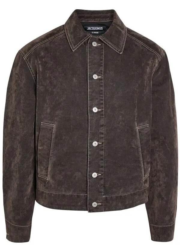 Jacquemus La Veste De Nîmes Mirada Brushed Denim Jacket - Khaki