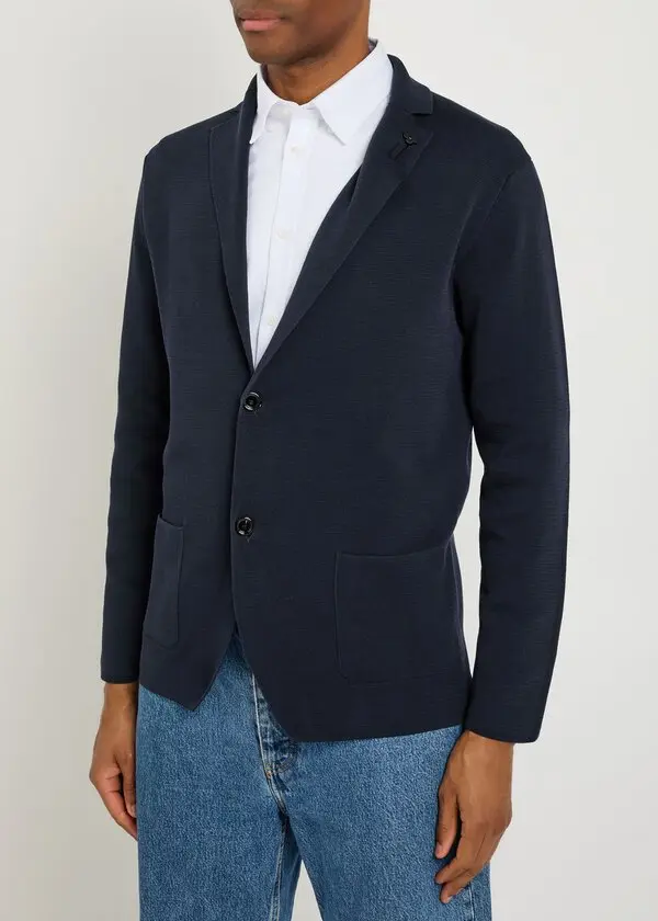 LARDINI Cotton Cardigan - Navy